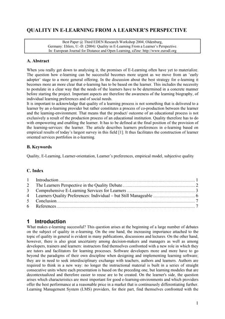 Checklist for a Didactically Sound Design of eLearning Content | PDF