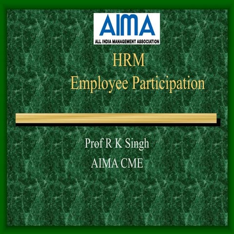 eHRM 8 Employee Participation.ppt about employee relations | PPT