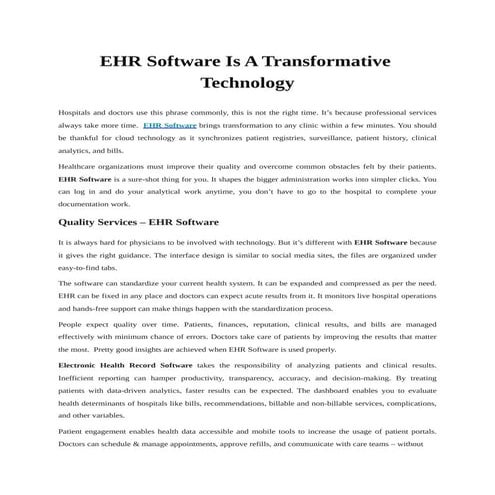 EHR Software Is A Transformative Technology.pdf