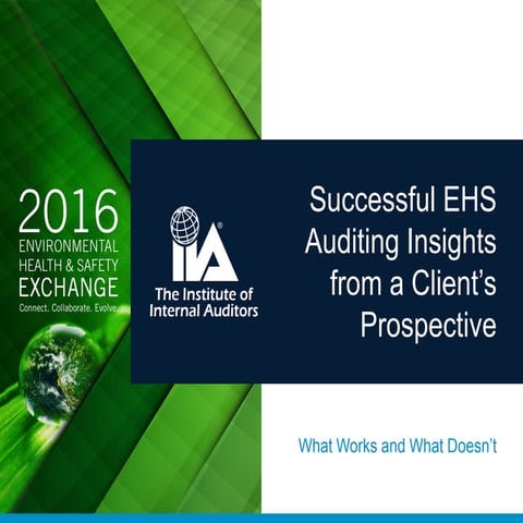 Successful EHS Auditing Insights from a Client's Perspective | PPT