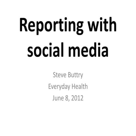 Reporting with social media | PPTX