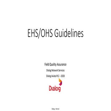 EHS requirements For Telecommunication Installation | PPTX