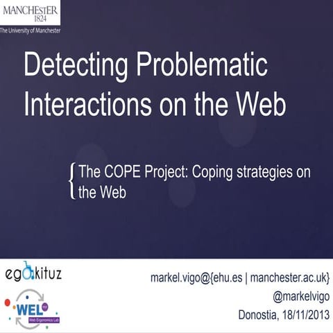 Detecting Problematic Interactions On The Web The Cope Project Coping Strategies On The Web Ppt 