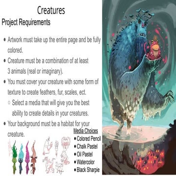 Create a Creature Artwork Project Introduction | PPT
