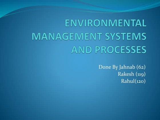 ENVIRONMENTAL MANAGEMENT SYSTEM | PPT