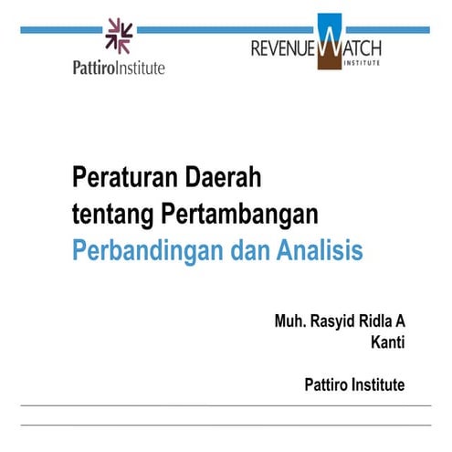EI3 Perbandingan Perda Pertambangan (bahasa) | PPTX