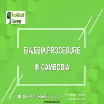 EIA/ESIA Procedure in Cambodia - Sustinat Green | PPT