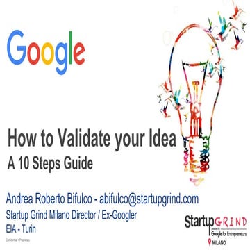 EIA2018Italy - Andrea Roberto Bifulco - How to Validate Your Idea - A ...