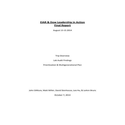 Eiar dow final report | PDF