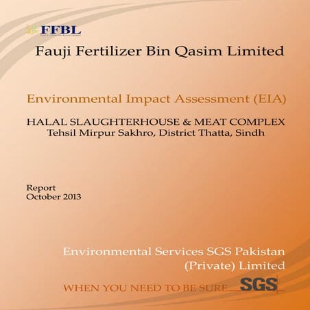 Eia report - SGS - Slaughter house | PDF