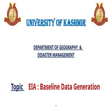 Environmental impact assessment : baseline data generation | PPTX