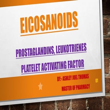 Eicosanoids | PPTX | Genetics | Science