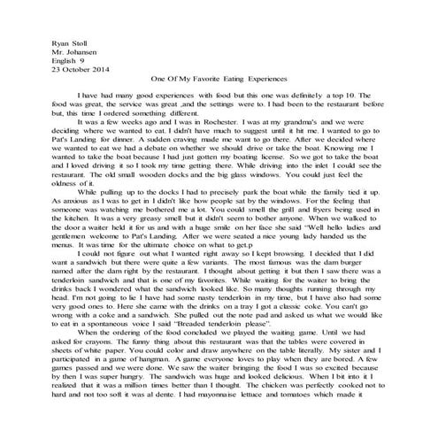 One of my favorite eating experiences | PDF