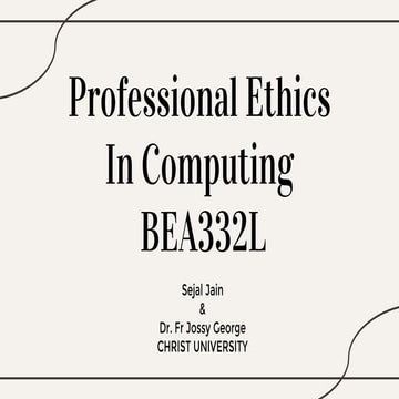 Professional Ethics In Computing | PPT