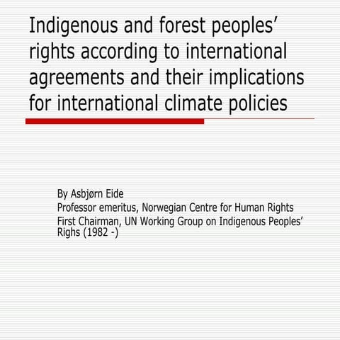Human Rights of Indigenous Peoples - A Brief Note | PPTX