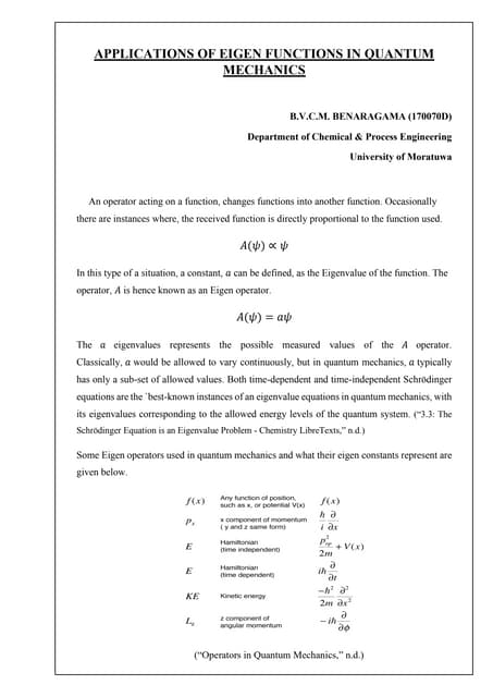 Schrodinger's time independent wave equation | PPTX