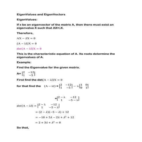 Eigenvalues and eigenvectors | PDF
