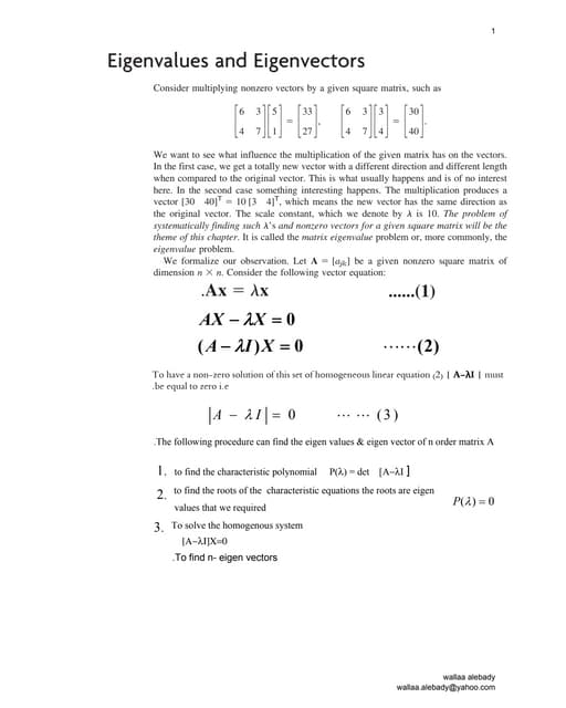 Eigenvalues And Eigenvectors Explained Pdf