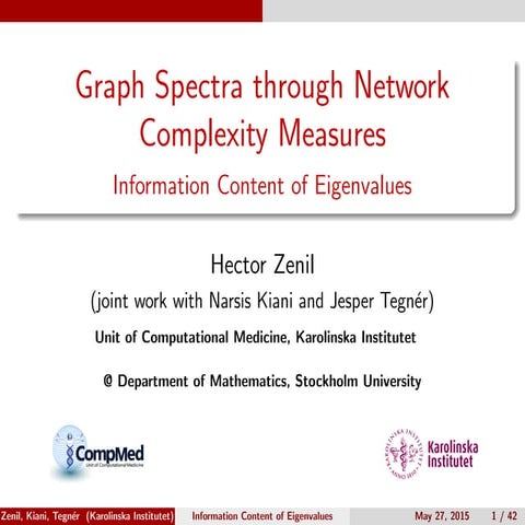 Graph Spectra Through Network Complexity Measures Information Content