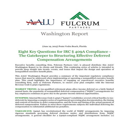 Non-Qualified Deferred Compensation Plans | PDF