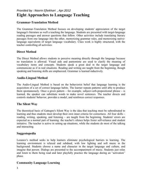 Eclectic Approach | PPTX