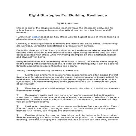 Building Resilience: Strategies for Overcoming Adversity and Stress ...