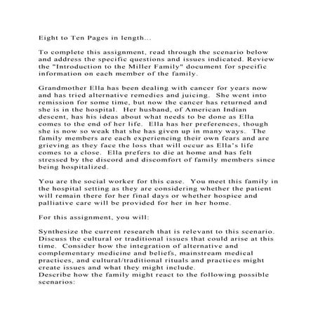 Eight to Ten Pages in length...To complete this assignment, read.docx ...