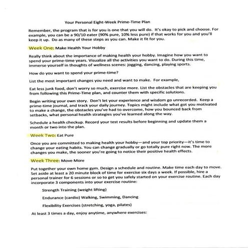 Eight week prime time plan | PDF