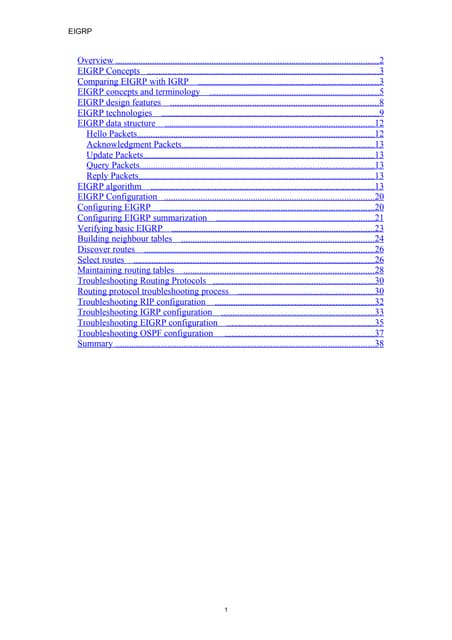 EIGRP (Enhanced Interior Gateway Routing Protocol) | PPTX | Computer Networking | Computing