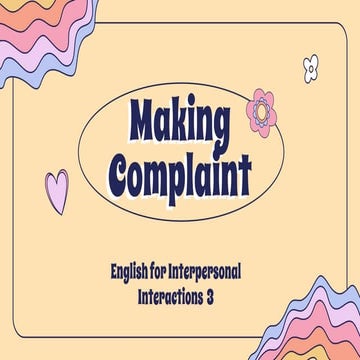 Eii 3 (making complaint) 6th group | PPT