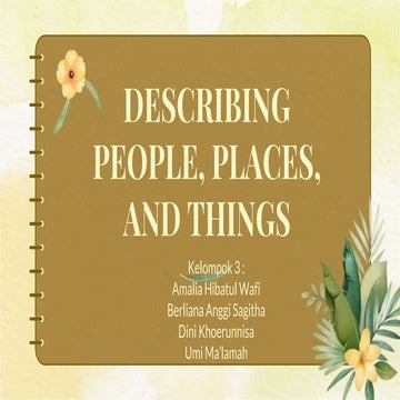 Eii3 DESCRIBING PEOPLE, PLACES AND THINGS | PPTX
