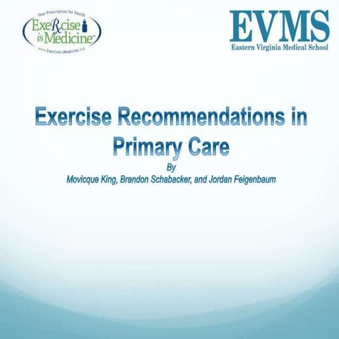 Exercise in Primary Care | PPTX