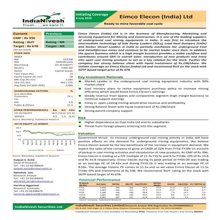 Eimco elecon-initiating-coverage-04072016 | PDF