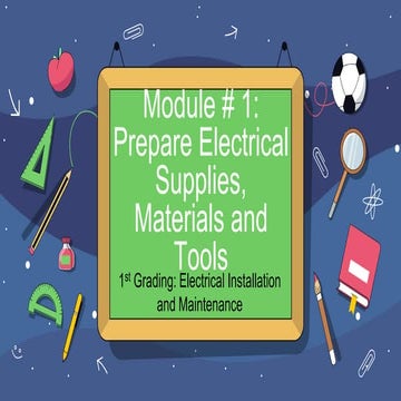 EIM 7/8 Lesson 1: Prepare Electrical Tools and Materials | PPTX