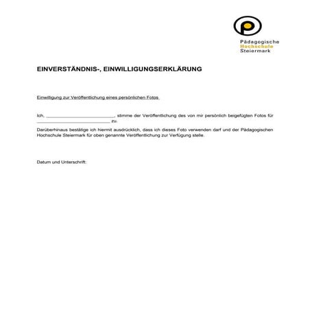 EINVERSTÄNDNIS-, EINWILLIGUNGSERKLÄRUNG | PDF