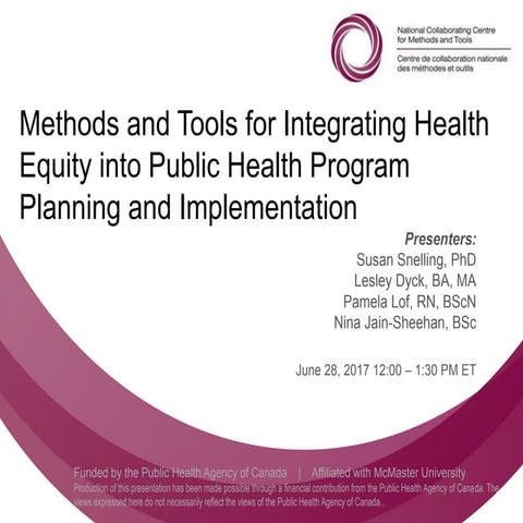 Methods and Tools for Integrating Health Equity into Public Health ...