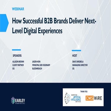 How Successful B2B Brands Deliver Next-Level Digital Experiences | PPT