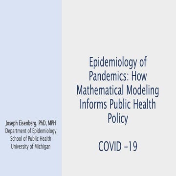 Epidemiology of Pandemics: How Mathematical Modeling Informs Public ...