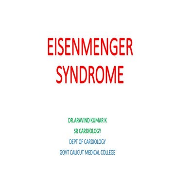 Eisenmenger Syndrome Dr A Chd 1 Pptx