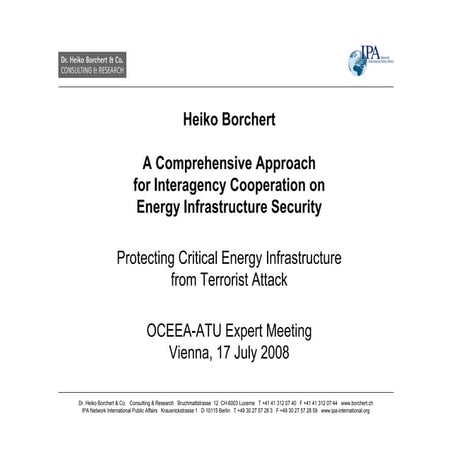 A Comprehensive Approach for Interagency Cooperation on Energy ...