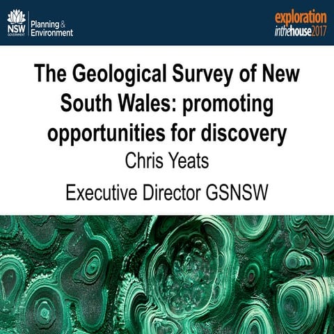 The Geological Survey of New South Wales: promoting opportunities for ...