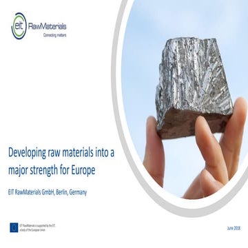 Dr. Sebastien Vanneste - EIT RawMaterials | PDF