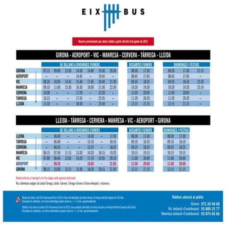 Horaris EixBus | PDF