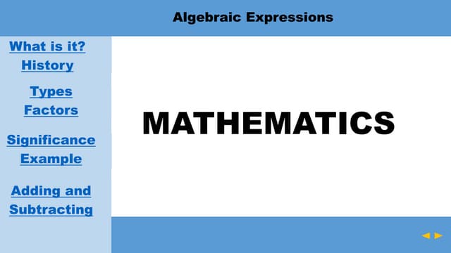 GRADE 7 Algebraic Expressions PowerPoint | PPTX