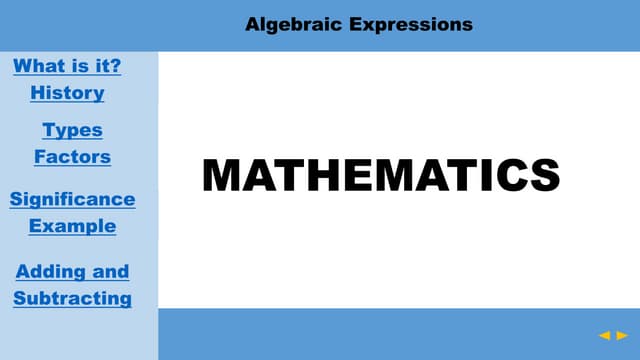 GRADE 7 Algebraic Expressions PowerPoint | PPTX