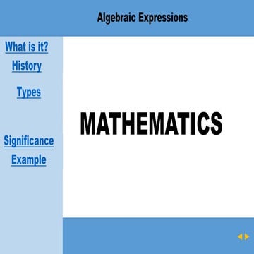 algebraic expressions | PPT