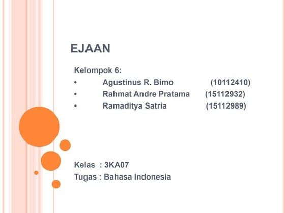 PUEBI.bahasa Indonesia/pedoman umum ejaan bahasa Indonesia pptx. | PPT