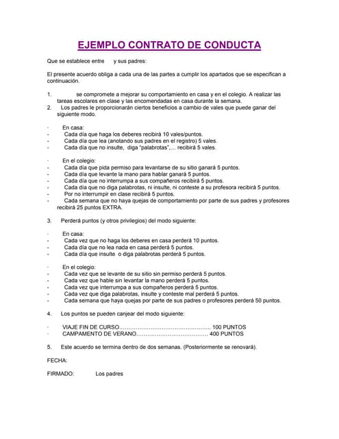 Contrato Conductual | PDF
