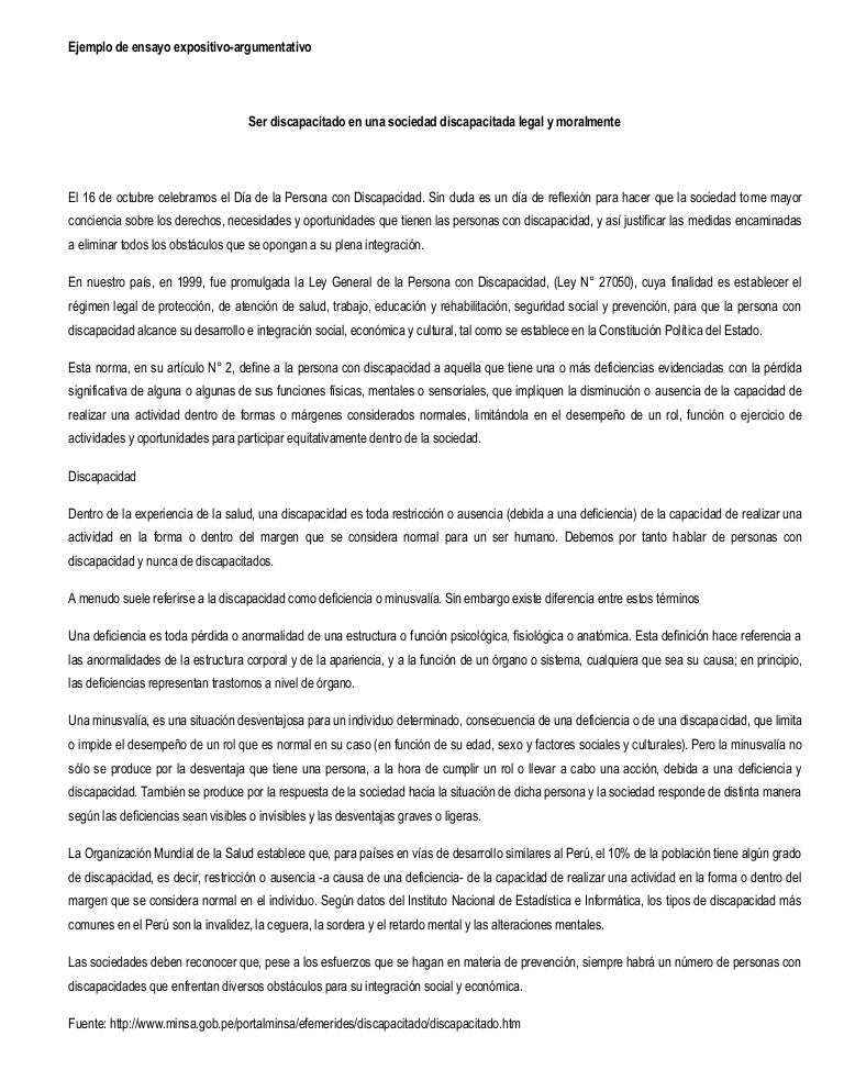 Ejemplos De Ensayos Argumentativos Cortos