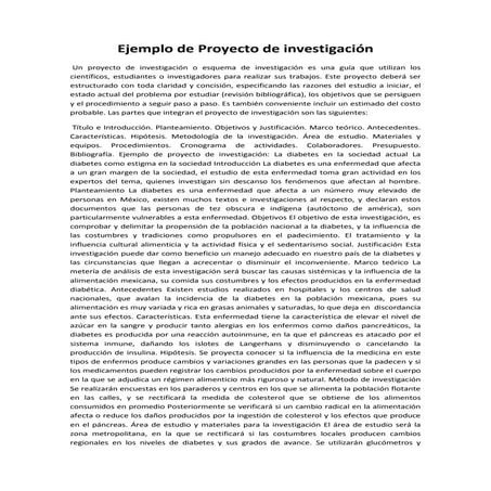 Ejemplo de proyecto de investigación | DOCX